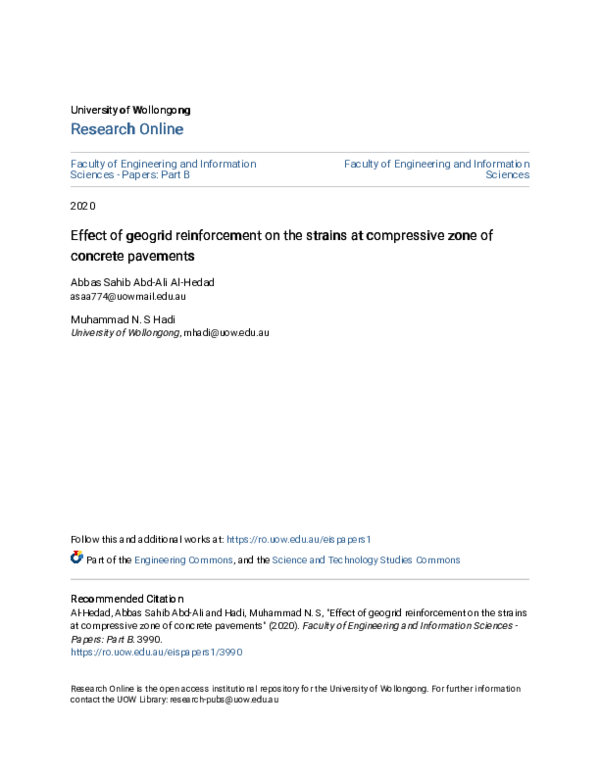 (PDF) Effect of geogrid reinforcement on the strains at compressive ...