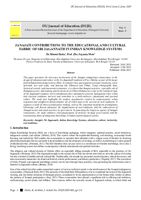 (PDF) JANAJATI CONTRIBUTIONS TO THE EDUCATIONAL AND CULTURAL FABRIC OF ...