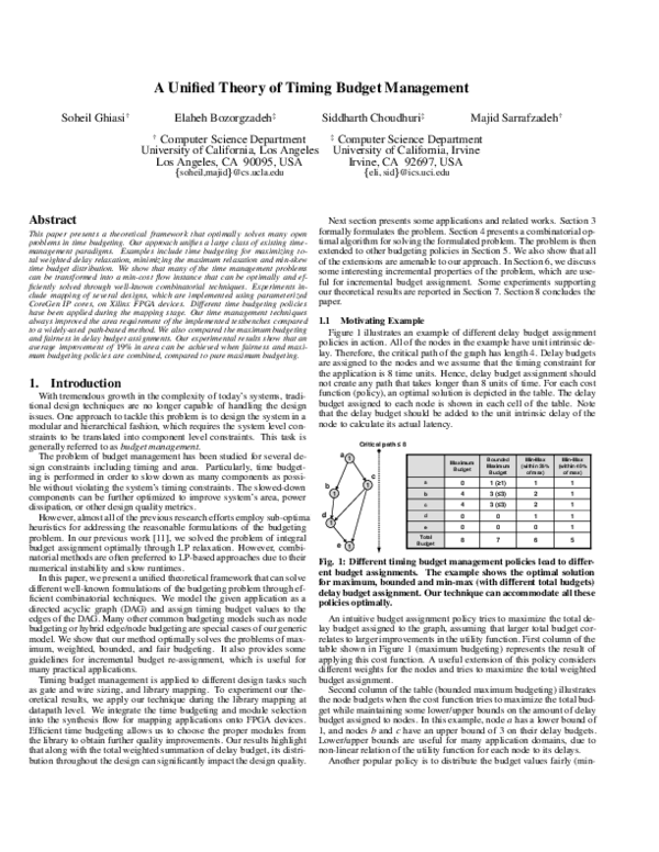 (PDF) A unified theory of timing budget management