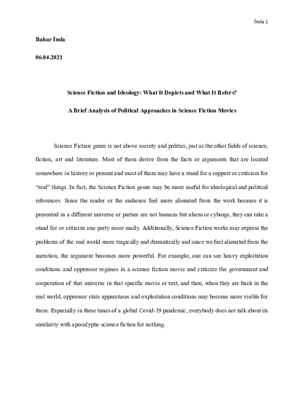 (PDF) Science Fiction and Ideology: What It Depicts and What It Refers ...