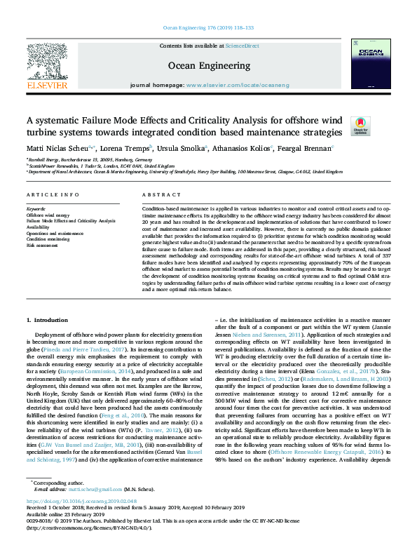 (PDF) A systematic Failure Mode Effects and Criticality Analysis for offshore wind turbine ...