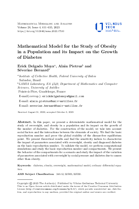 (PDF) Mathematical Model for the Study of Obesity in a Population and ...
