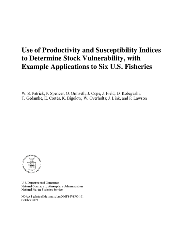 (PDF) Use of productivity and susceptibility indices to determine the ...