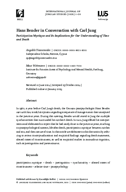 (PDF) Hans Bender in Conversation with Carl Jung Participation Mystique ...