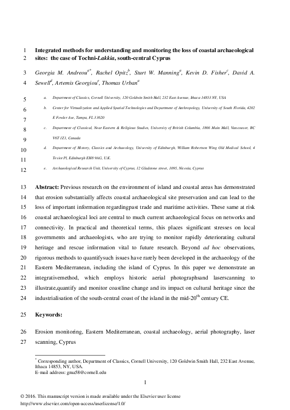 (PDF) Integrated methods for understanding and monitoring the loss of ...