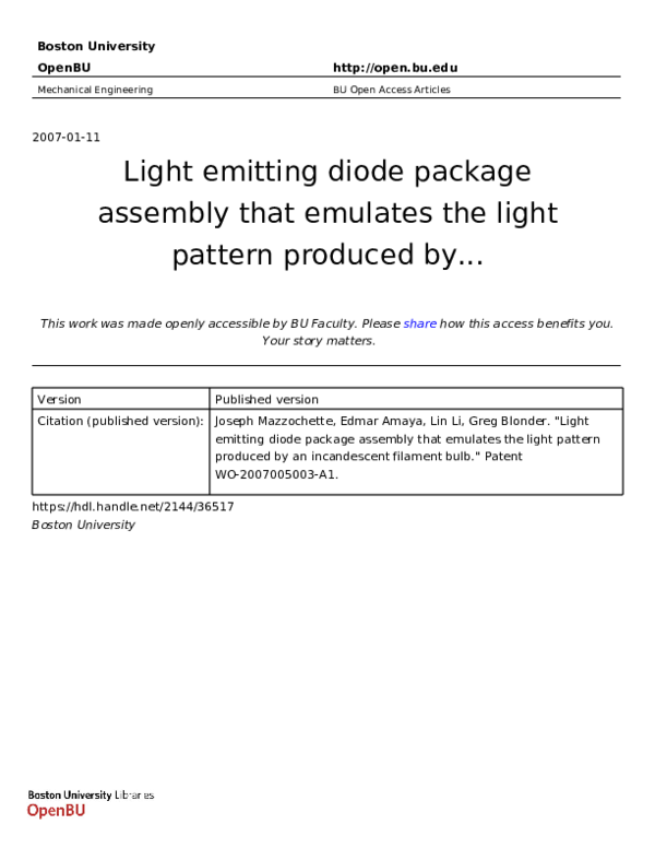 (PDF) Light emitting diode package assembly that emulates the light ...