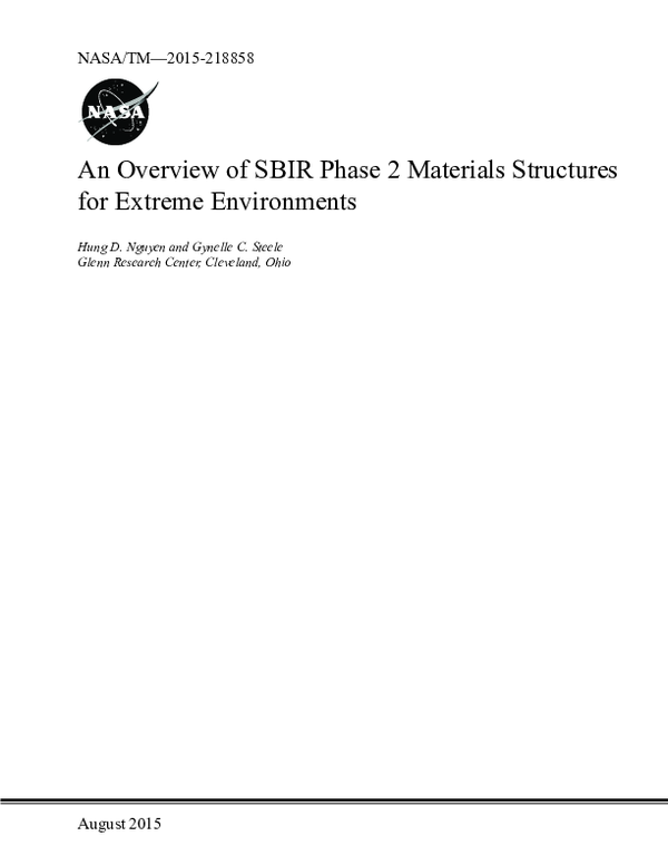 (PDF) An Overview of SBIR Phase 2 Materials Structures for Extreme ...