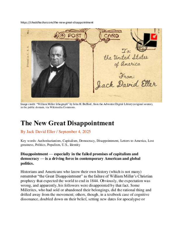 (PDF) The New Great Disappointment