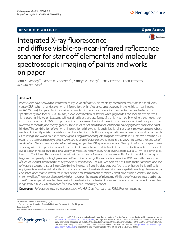 (PDF) Integrated X-ray fluorescence and diffuse visible-to-near ...