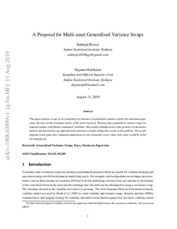 (PDF) A Proposal for Multi-Asset Generalized Variance Swaps