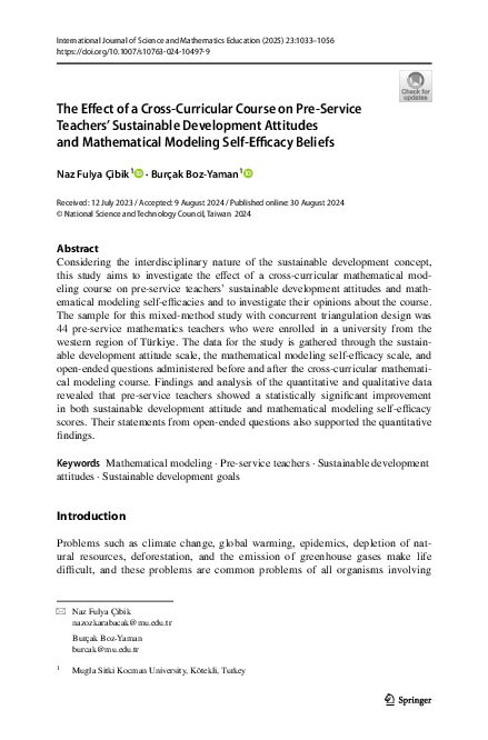 (PDF) The Effect of a Cross-Curricular Course on Pre-Service Teachers ...