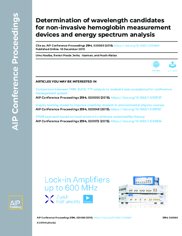 (PDF) Determination of wavelength candidates for non-invasive ...