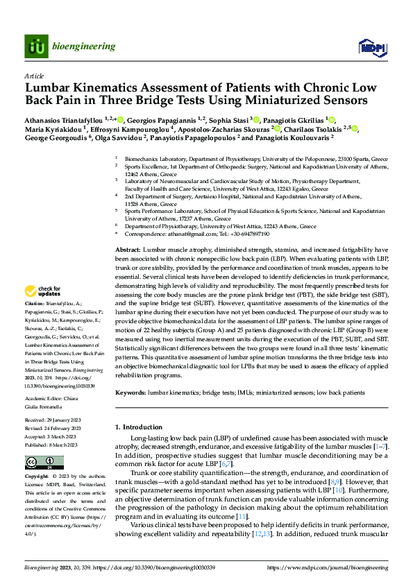 (PDF) Lumbar Kinematics Assessment of Patients with Chronic Low Back ...