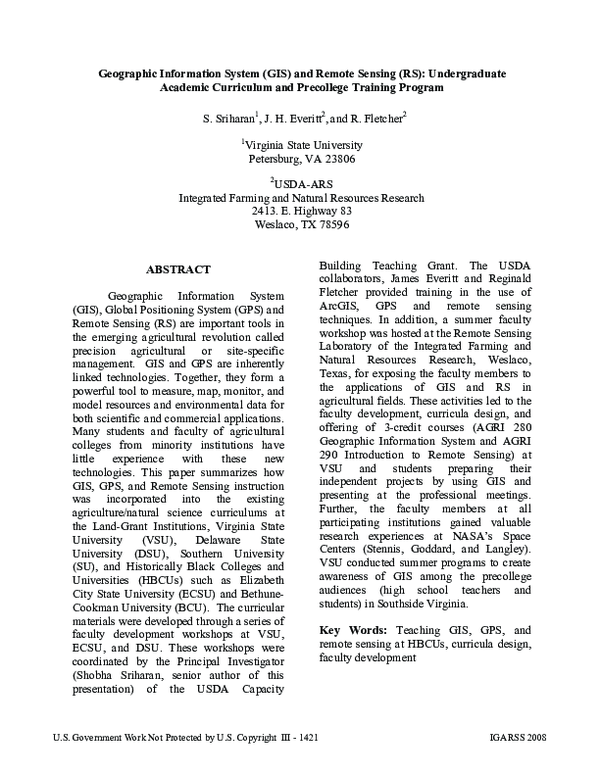 (PDF) Geographic Information System (GIS) and Remote Sensing (RS ...