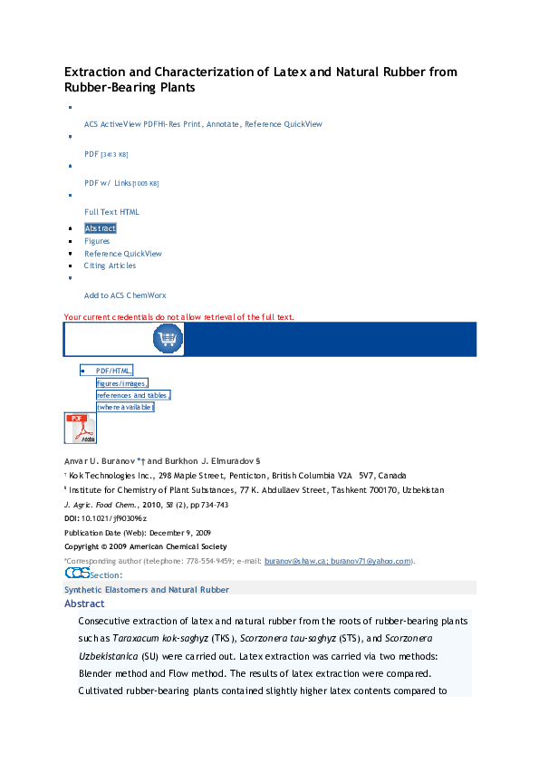 (PDF) Extraction and Characterization of Latex and Natural Rubber from ...