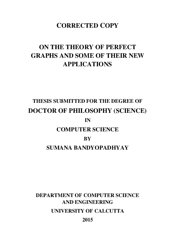 (PDF) On the theory of perfect graphs and some of their new applications