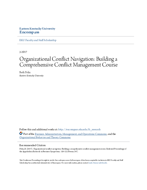 (PDF) Organizational Conflict Navigation: Building a Comprehensive ...
