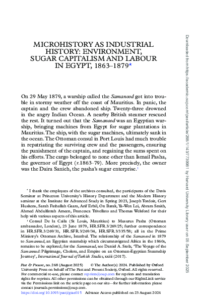 (PDF) "Microhistory as Industrial History: Environment, Sugar ...
