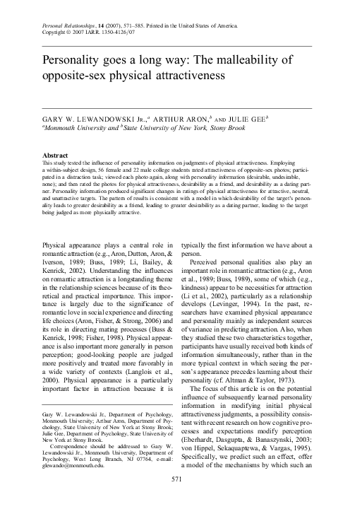(PDF) Personality goes a long way: The malleability of opposite-sex ...