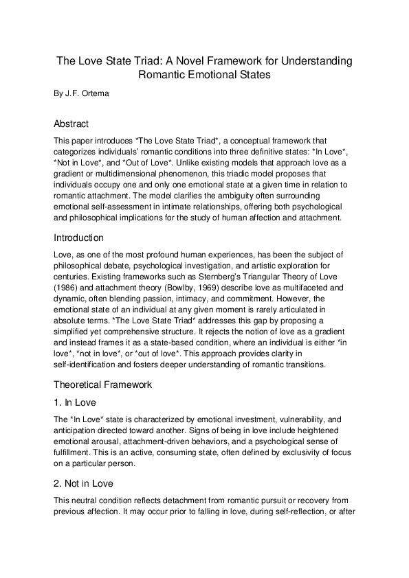 (PDF) The Love State Triad: A Novel Framework for Understanding ...