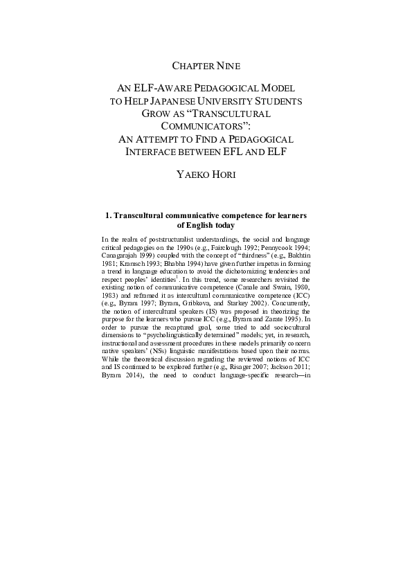 (PDF) AN ELF-AWARE PEDAGOGICAL MODEL TO HELP JAPANESE UNIVERSITY ...