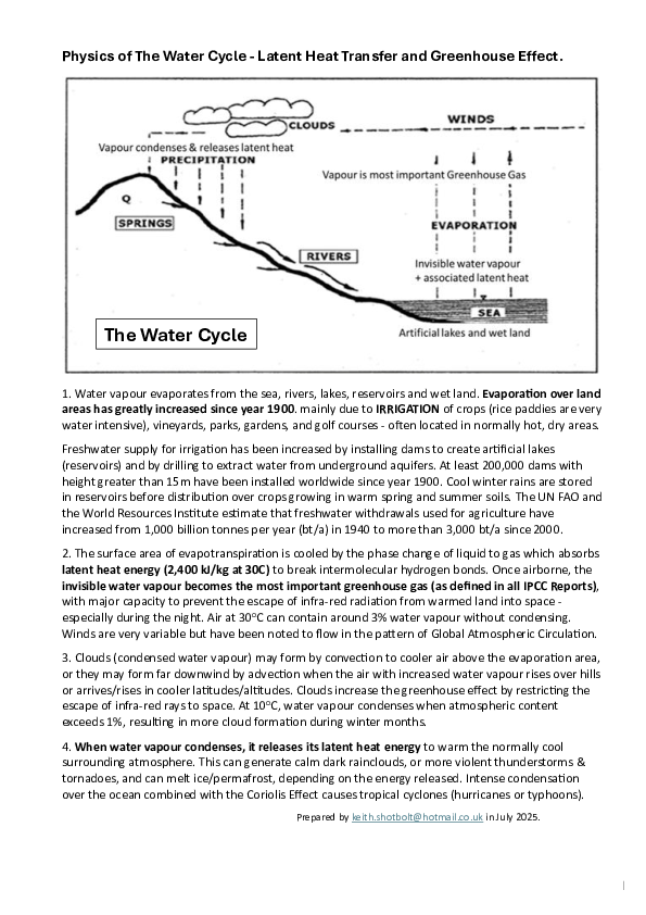 (PDF) Physics of The Water Cycle -Latent Heat Transfer and Greenhouse ...