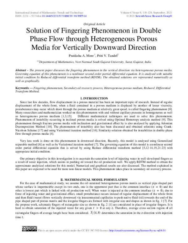 (PDF) Solution of Fingering Phenomenon in Double Phase Flow through ...