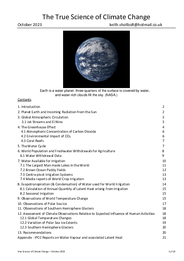 (PDF) The True Science of Climate Change, r7
