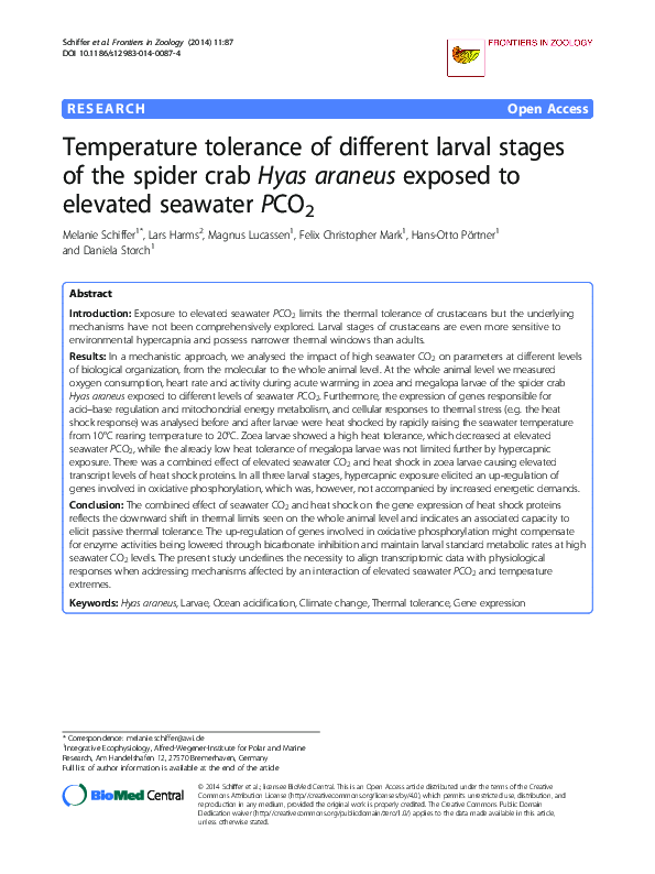 (PDF) Temperature tolerance of different larval stages of the spider ...