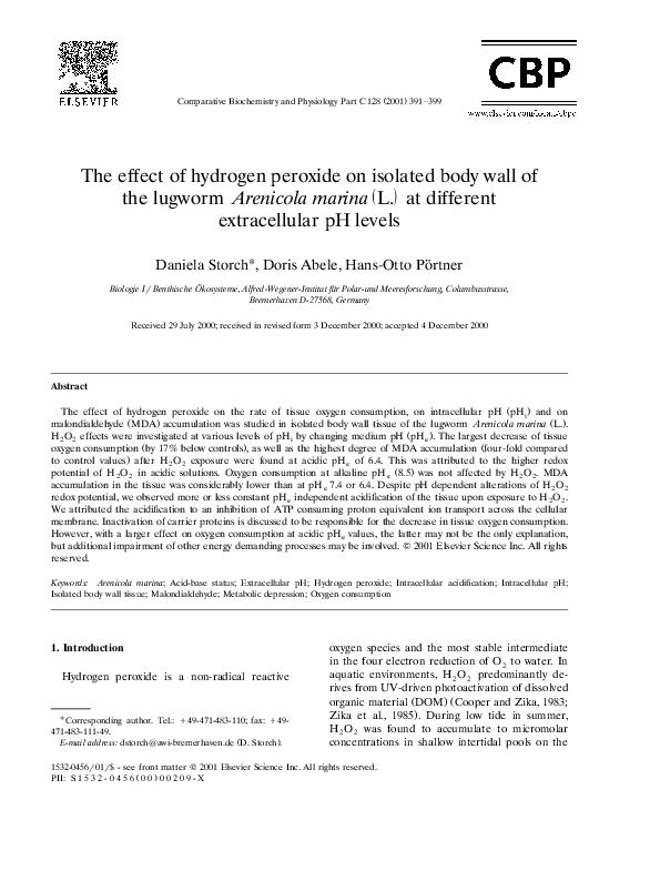 (PDF) The effect of hydrogen peroxide on isolated body wall of the ...