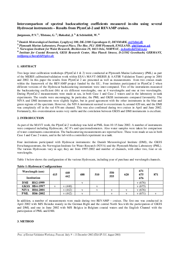(PDF) Intercomparison of spectral backscattering coefficients measured in-situ using several ...