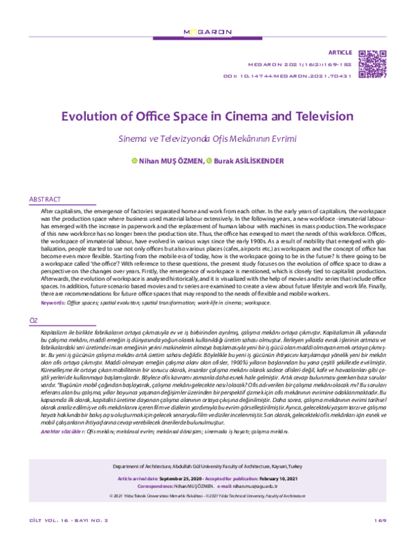 (PDF) Evolution of Office Space in Cinema and Television