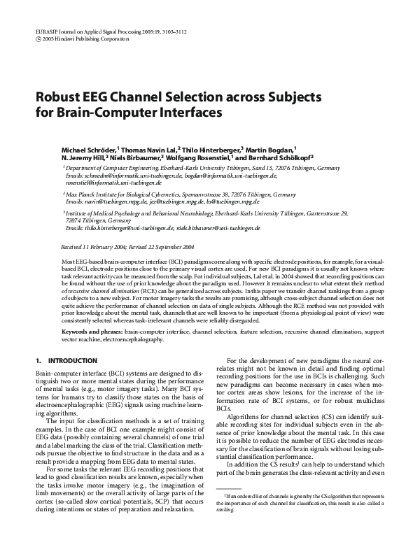 (PDF) Robust EEG Channel Selection across Subjects for Brain-Computer ...