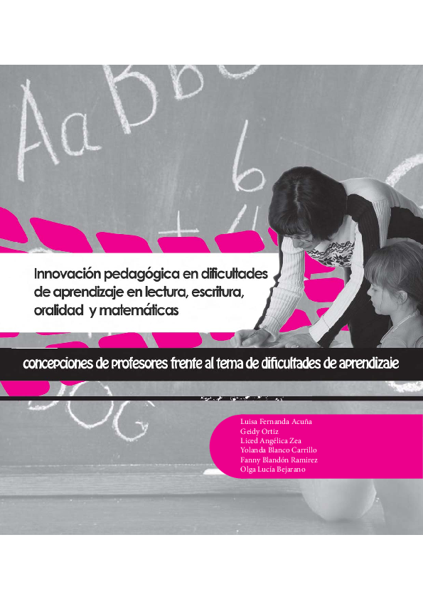 (PDF) Innovación pedagógica en dificultades de aprendizaje en lectura ,escritura,oralidad y ...