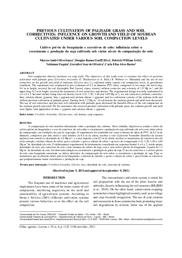 (PDF) Previous cultivation of palisade grass and soil correctives: influence on growth and yield ...