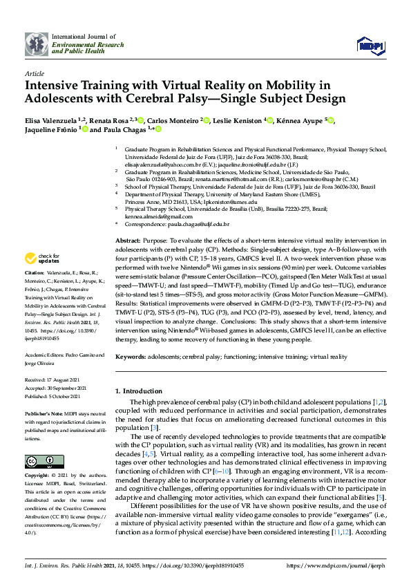 (PDF) Intensive Training with Virtual Reality on Mobility in ...