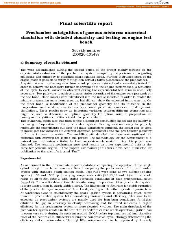 (PDF) Prechamber autoignition of gaseous mixtures: numerical simulation ...