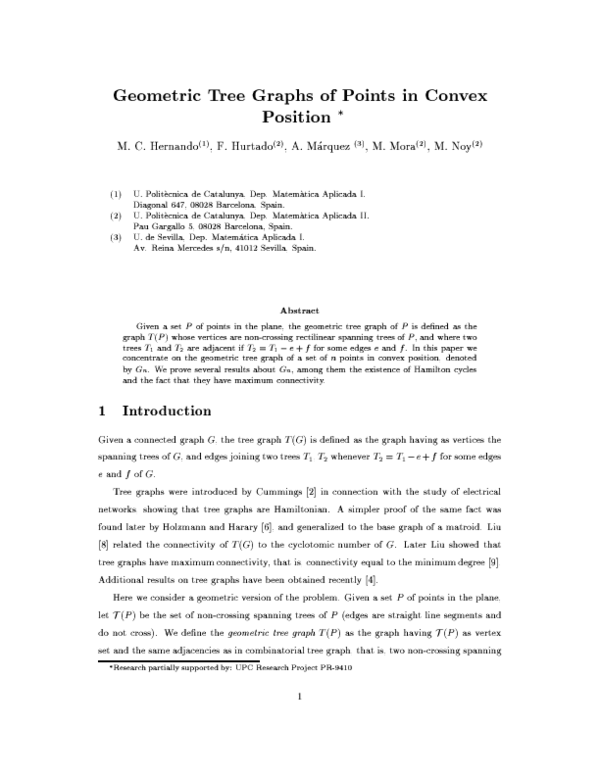 (PDF) Geometric tree graphs of points in convex position