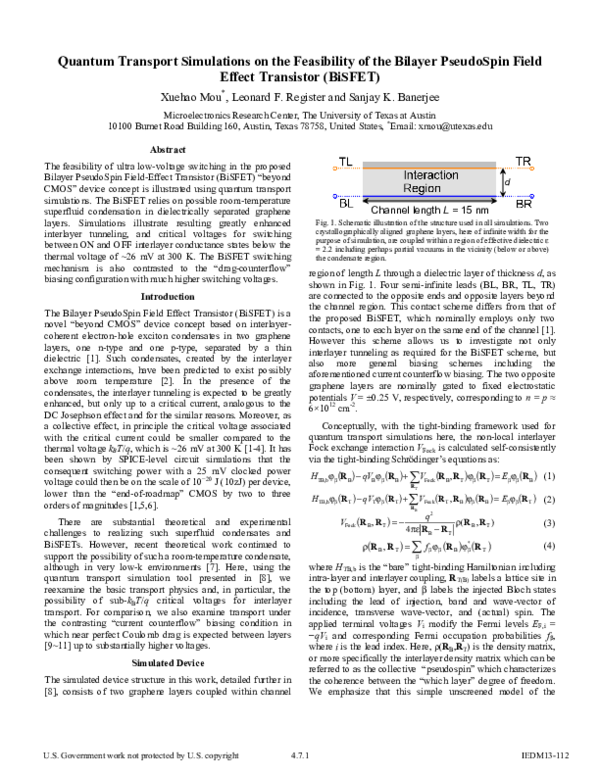 (PDF) Quantum transport simulations on the feasibility of the bilayer pseudospin field effect ...