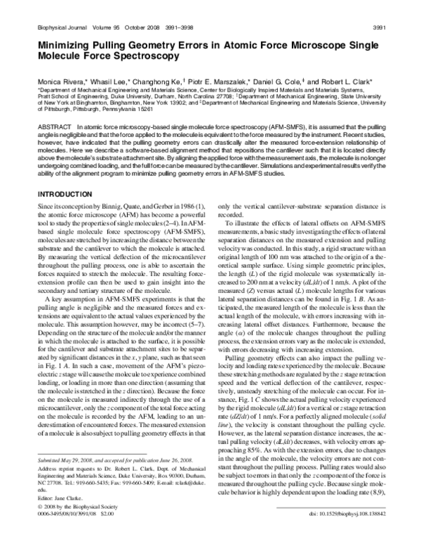 (PDF) Minimizing Pulling Geometry Errors in Atomic Force Microscope ...