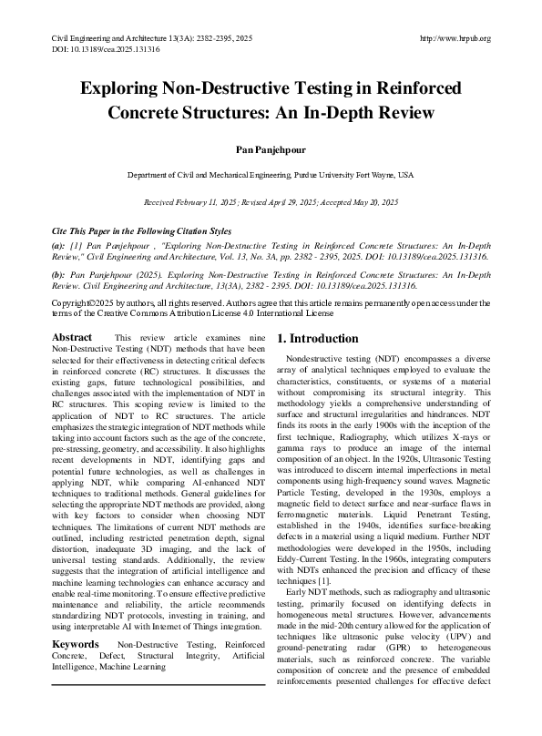(PDF) Exploring Non-Destructive Testing in Reinforced Concrete ...