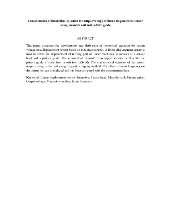 (PDF) Consideration of theoretical equation for output voltage of ...