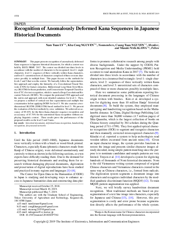 (PDF) Recognition of Anomalously Deformed Kana Sequences in Japanese ...