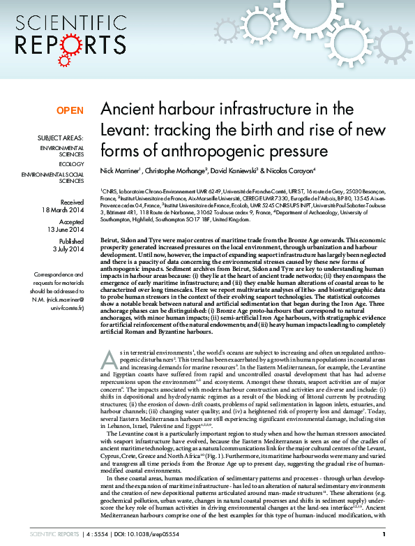 (PDF) Ancient harbour infrastructure in the Levant: tracking the birth ...