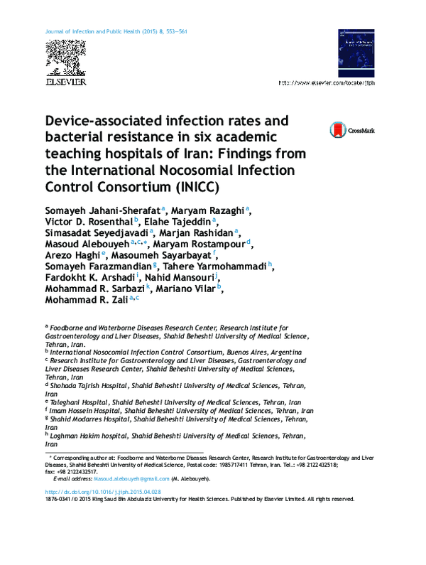 (PDF) Device-associated infection rates and bacterial resistance in six ...