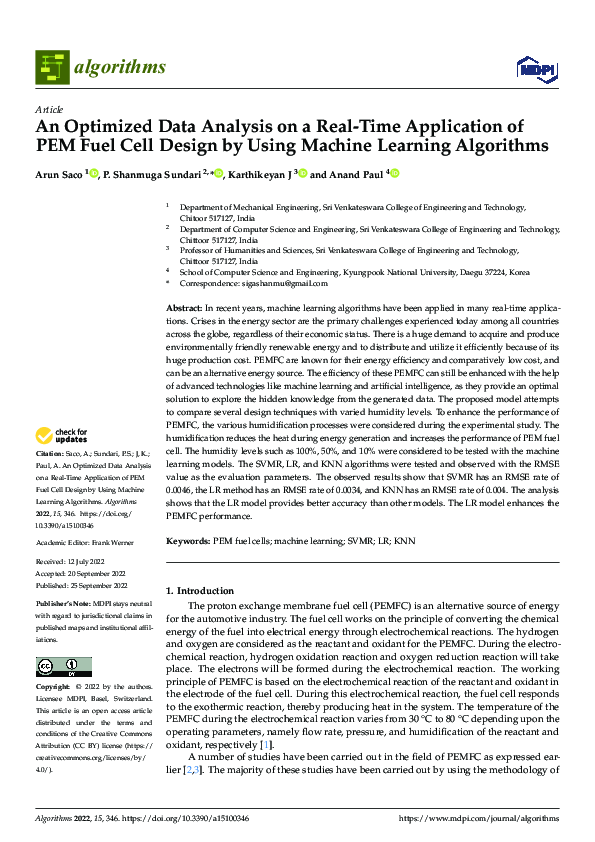 (PDF) An Optimized Data Analysis on a Real-Time Application of PEM Fuel Cell Design by Using ...
