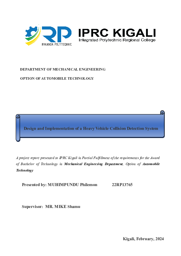 (PDF) Design and Implementation of a Heavy Vehicle Collision Detection System