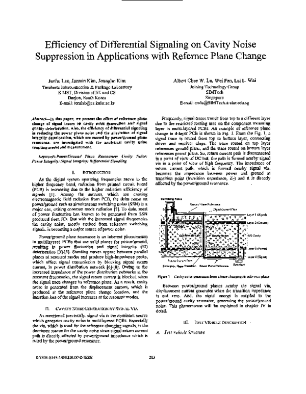 (PDF) Efficiency of differential signaling on cavity noise suppression ...