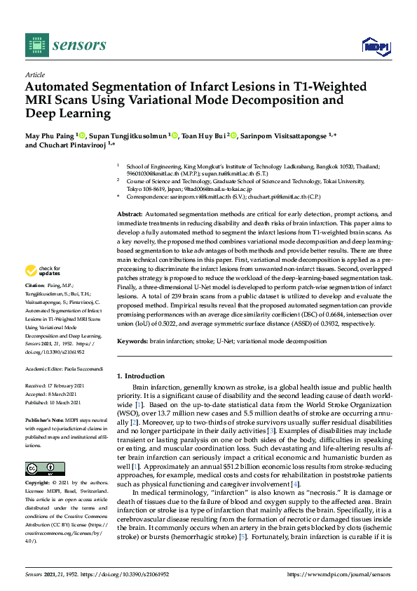 (PDF) Automated Segmentation of Infarct Lesions in T1-Weighted MRI ...