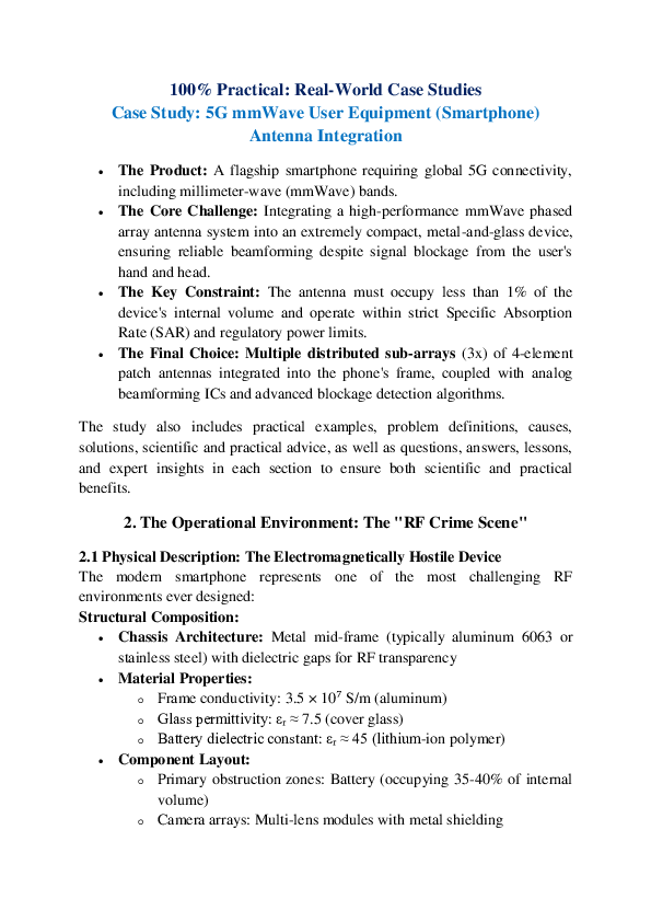 (PDF) 100% Practical: Real-World Case Study: 5G mmWave User Equipment (Smartphone) Antenna ...
